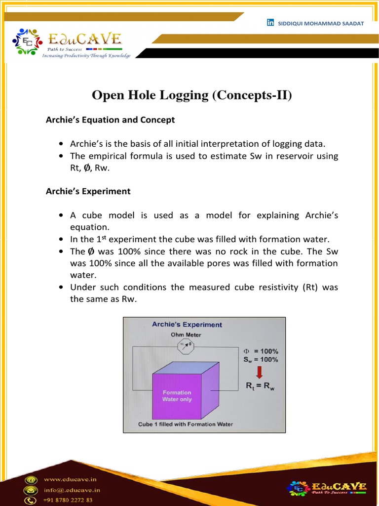 Open Hole Logging | PDF | Electrical Resistivity And Conductivity | Physical Sciences