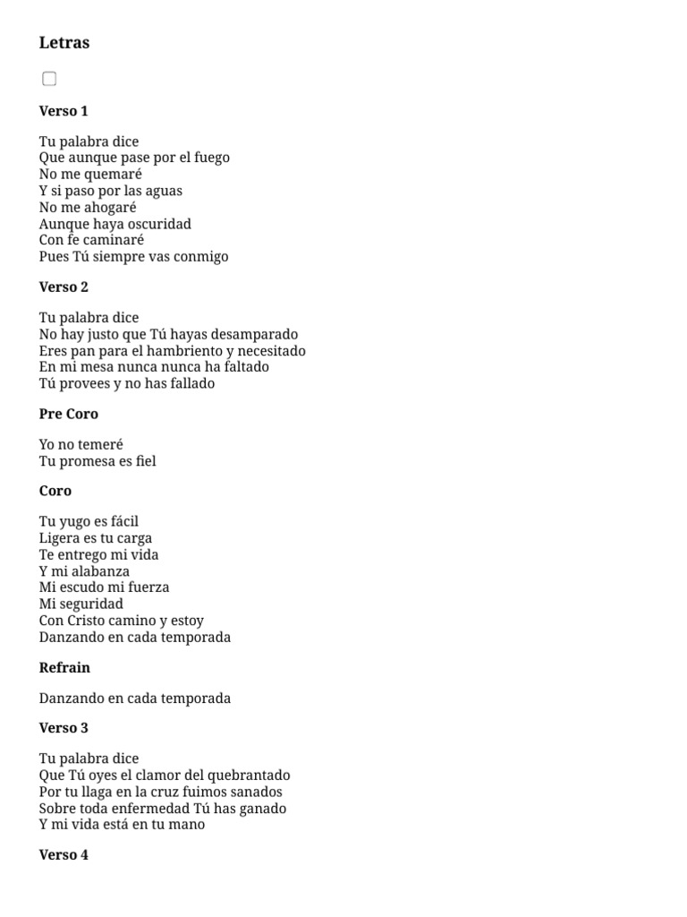 Letra alabanza danzando | PDF