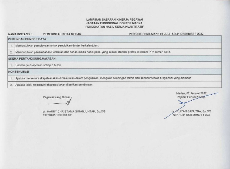 Contoh Lampiran SKP Terbaru | PDF