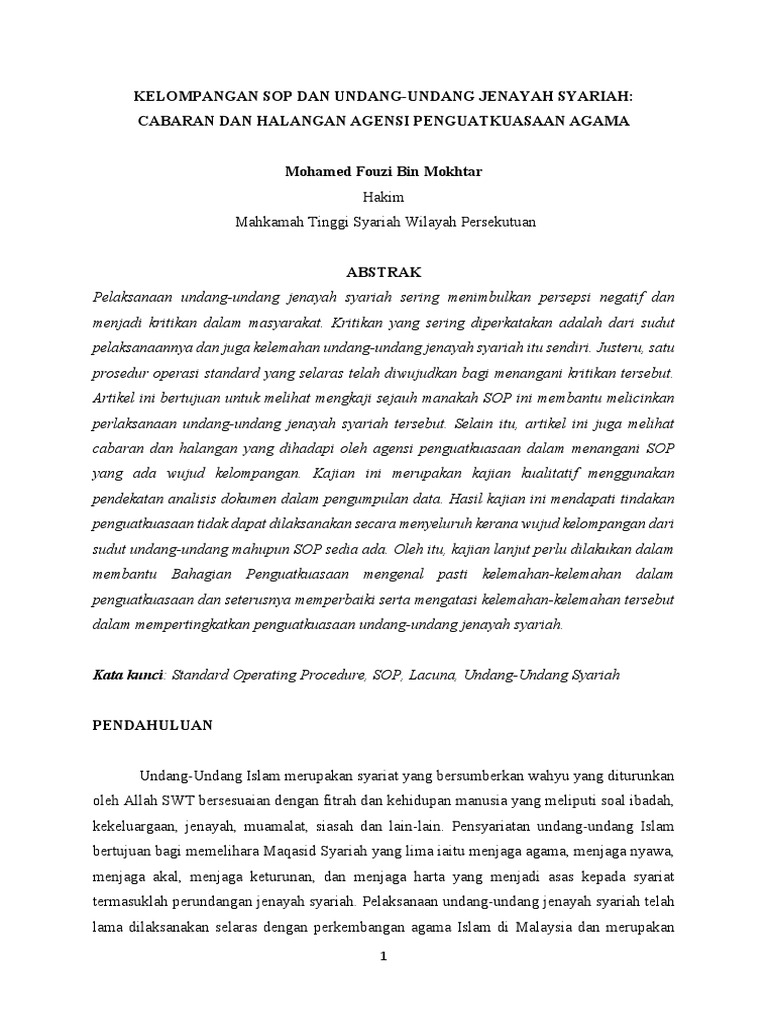 Lakuna - SOP.&.Law-Cabaran & Halangan | PDF