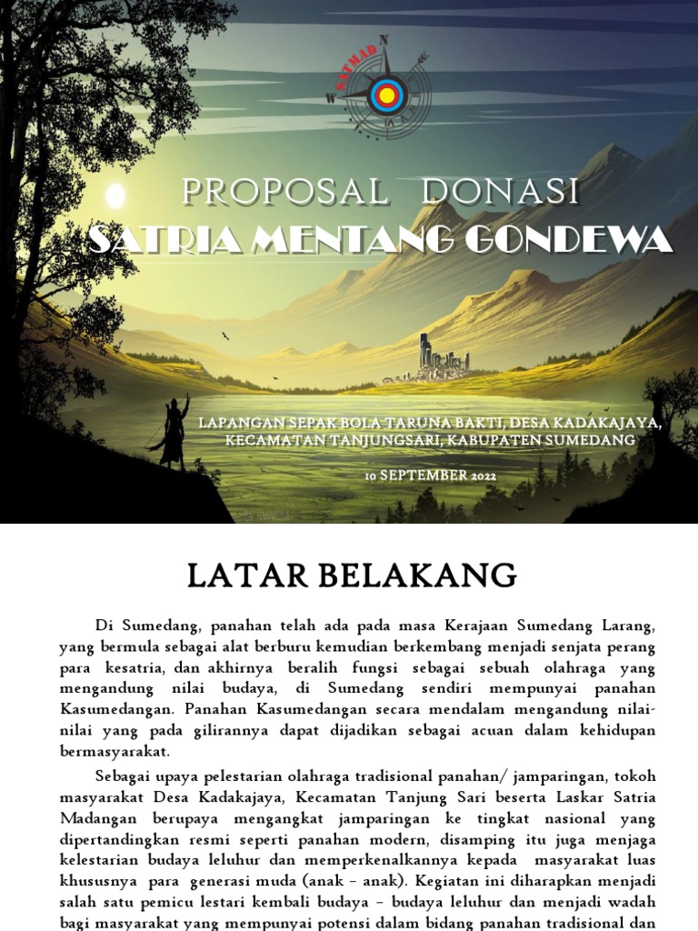 Proposal Satria Mentang Gondewa | PDF