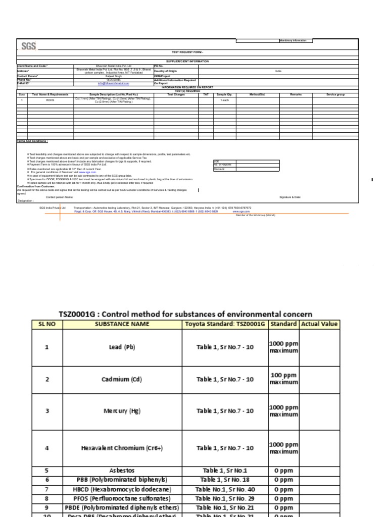 # Specimen For ODOR, FOGGING & VOC Test Must Be Wrapped With Aluminium ...