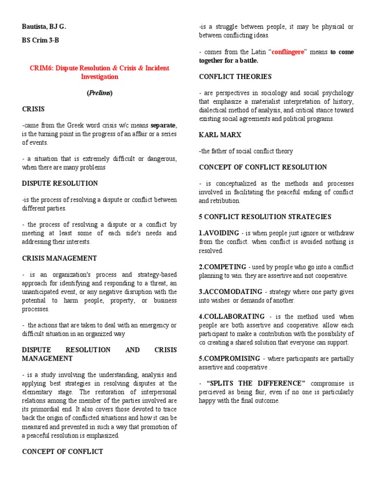 Dispute Resolution and Crisis Management | PDF | Alternative Dispute ...