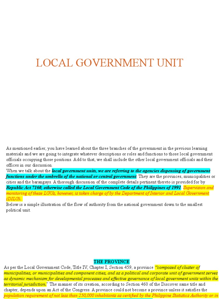 Local Government Unit | PDF | Local Government | Taxes