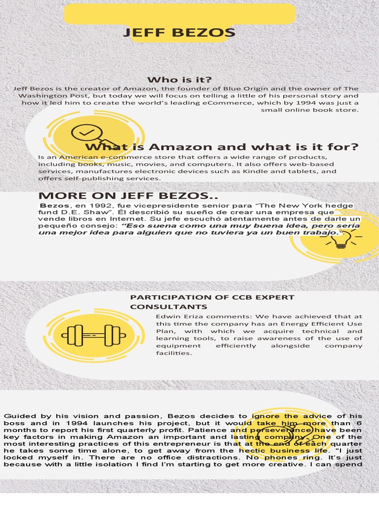 Jeff Bezos: From Books to Billionaire | PDF | Career & Growth