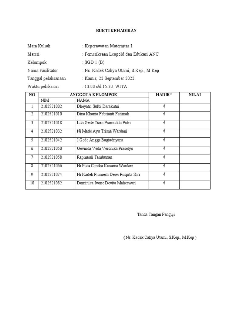 22 September 2022 - SGD LAB - Pemeriksaan Leopold & Edukasi ANC | PDF