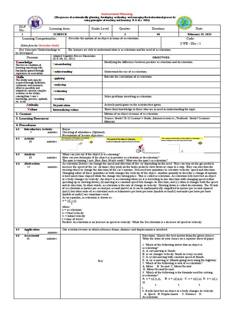 DLP 3 | PDF | Acceleration | Speed