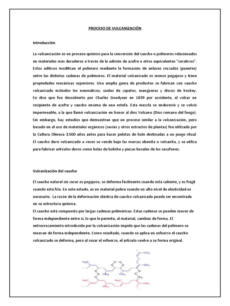 Proceso de Vulcanización | PDF | Polímeros | Química Física