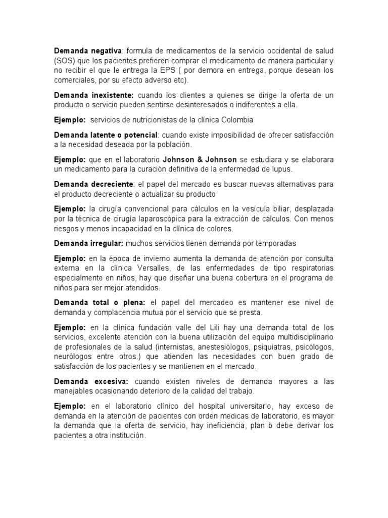 Ejemplos de Demanda Negativa en Salud | PDF