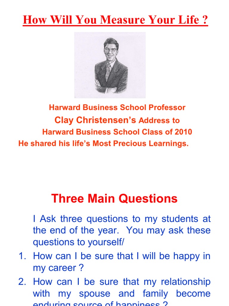 How Will You Measure Your Life | PDF