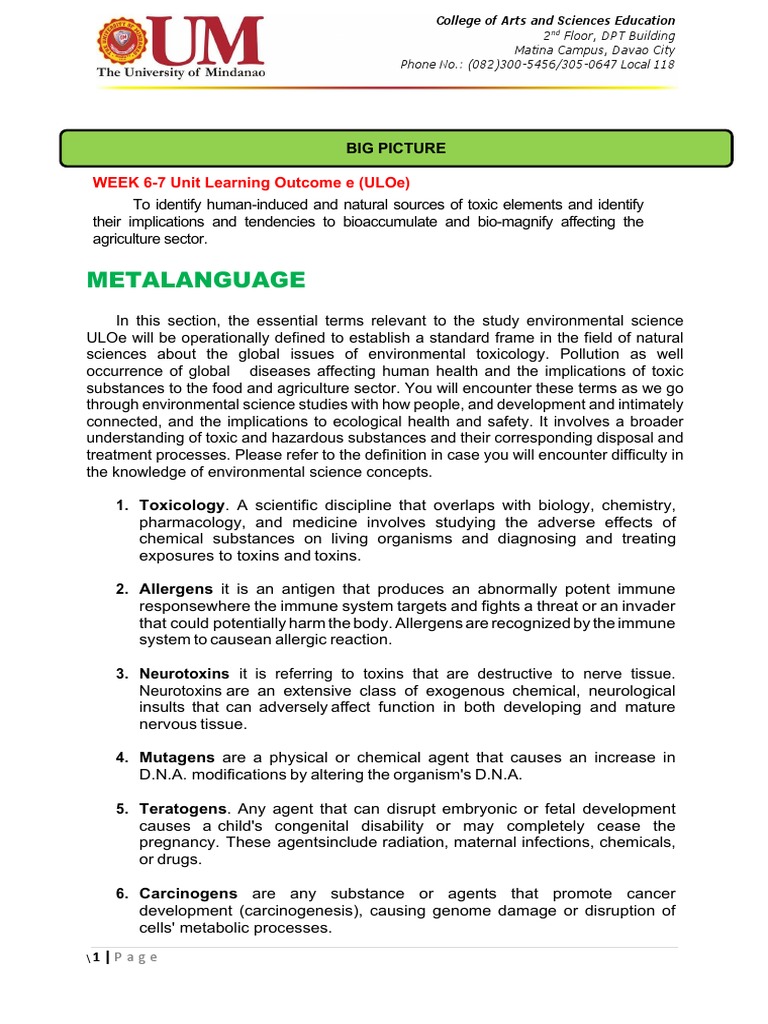 SIM - Week 6 7 E | PDF | Pesticide | Agriculture