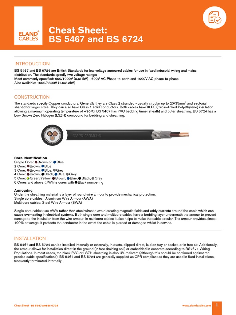 BS 5467 and BS 6724 Cable Standards Guide | PDF | Materials Science | Wire