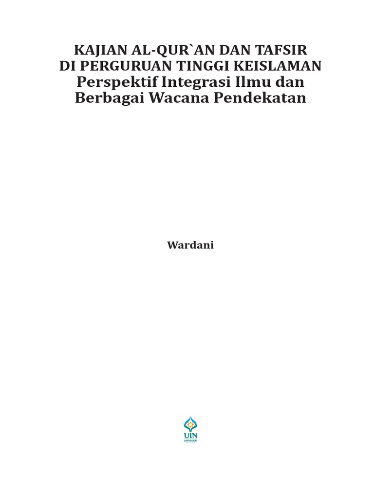 Kajian Al Quran Dan Tafsir Di Perguruan Tinggi Pdf Ilmu Sosial