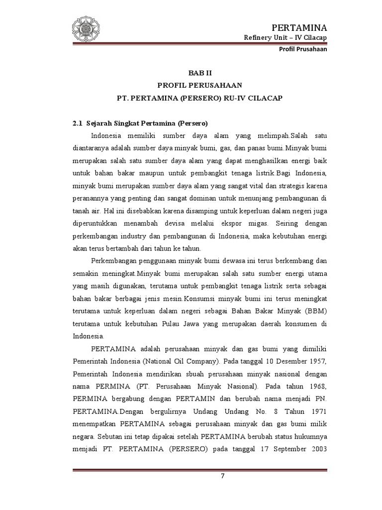 Profil PT Pertamina RU-IV Cilacap | PDF | Teknologi & Rekayasa