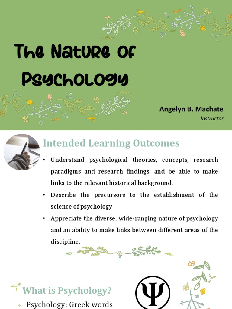 1 The Nature of Psychology | PDF | Id | Humanistic Psychology