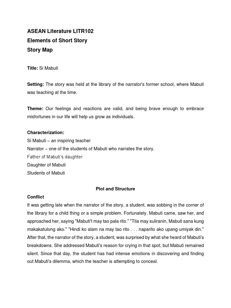 ASEAN Literature LITR102 SiMabuti StoryMap | PDF