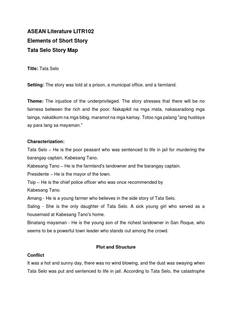 ASEAN Literature LITR102 - TataSelo - StoryMap | PDF