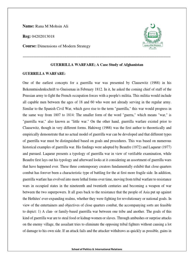 ranaMohsinAli 04202013018 | PDF | Guerrilla Warfare | Afghanistan