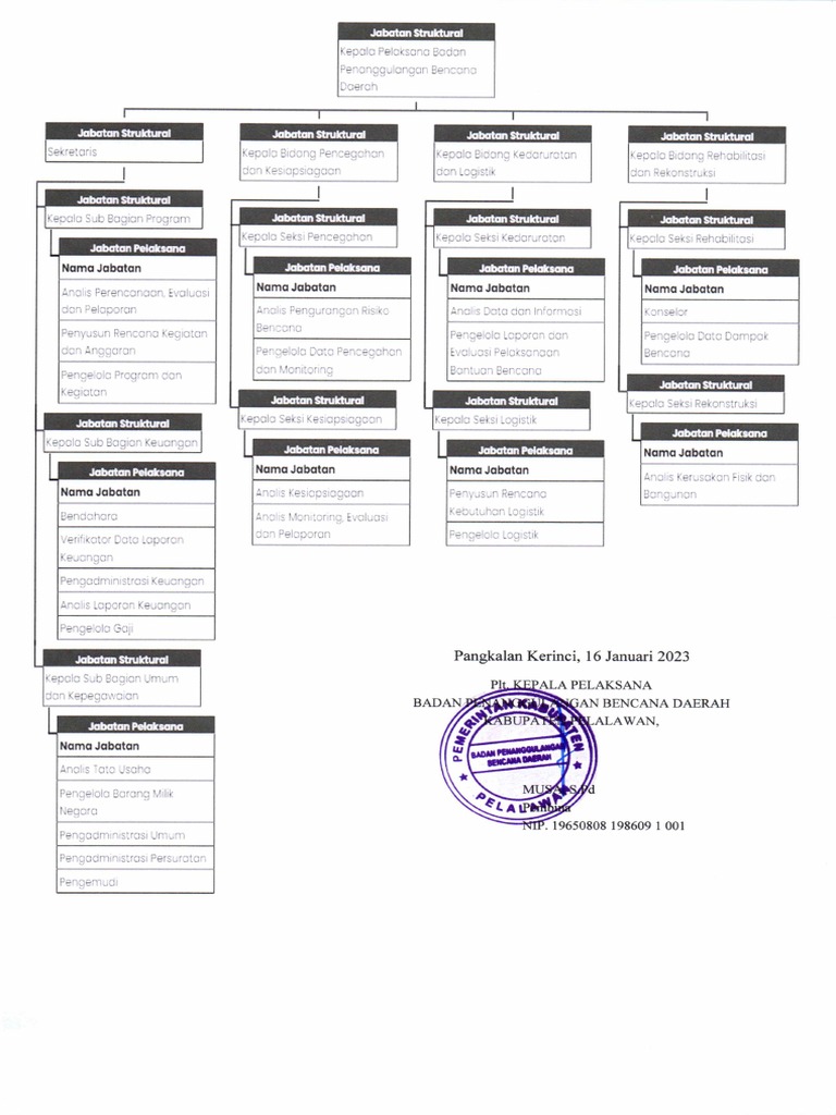 Peta Jabatan BPBD 2022 | PDF