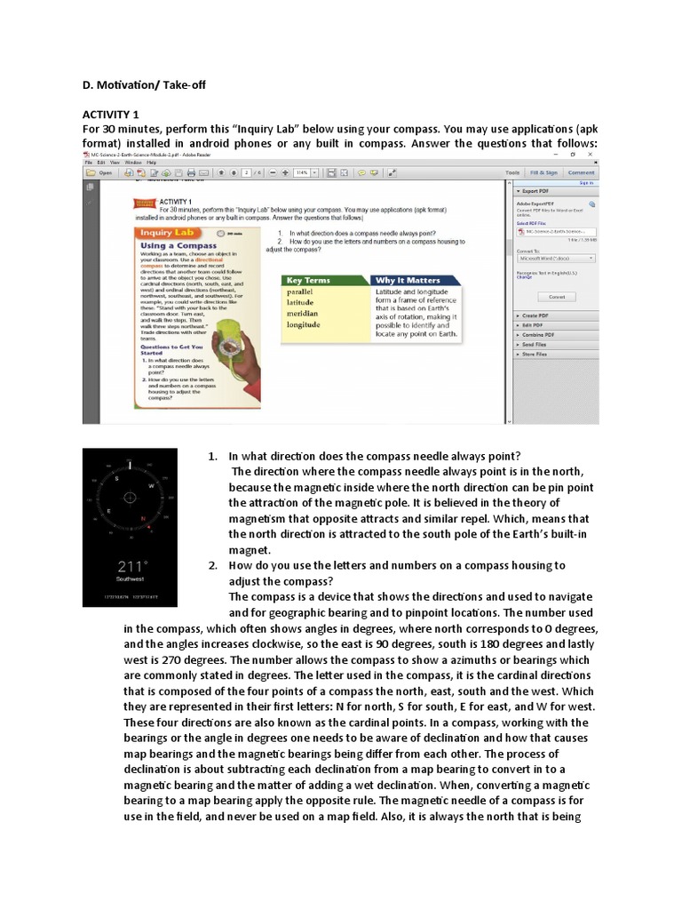 Module 2 Activity | PDF | Compass | Latitude