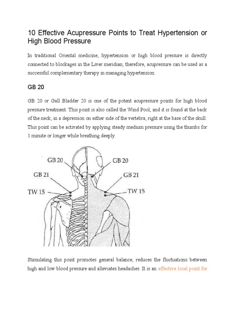 Acupressure Points To Treat HB | PDF | Self-Improvement | Wellness