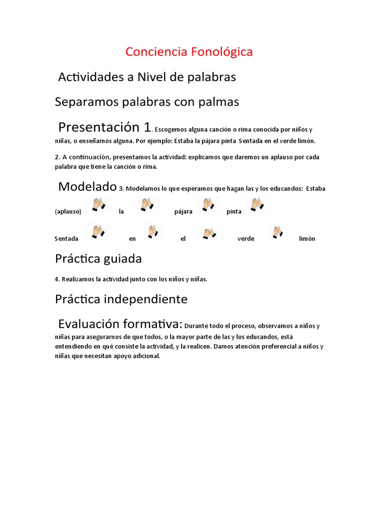 Conciencia Fonologica MODELO | PDF | Evaluación | Maestros