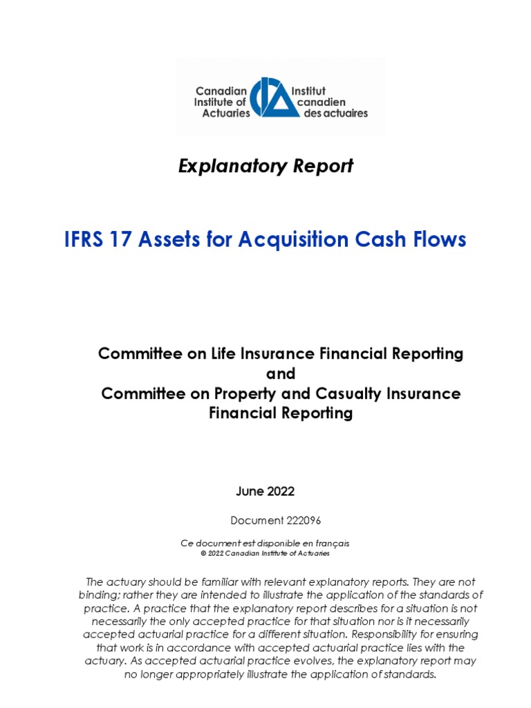 IFRS 17 Assets For Acquisition Cash Flows: Explanatory Report | PDF ...