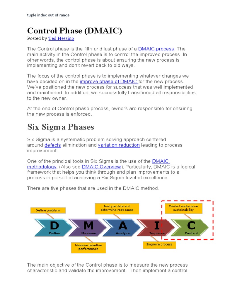 Control Phase | PDF | Six Sigma | Statistics
