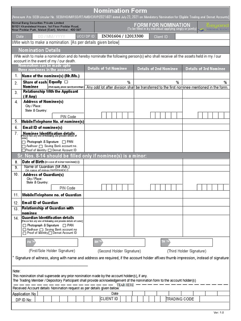 Nomination Form - 01102021 | PDF | Applications Of Cryptography | Authentication