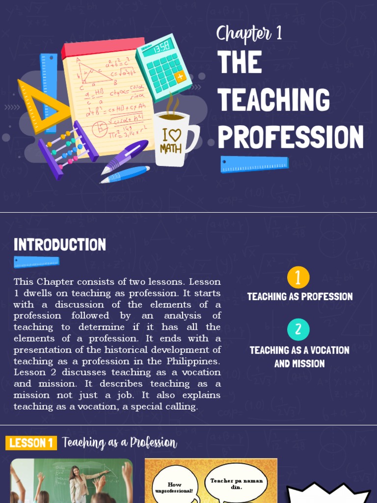 Prof-Ed-5-Chapter-1 (TEACHING IN PROFESSION) | PDF | Teachers | Profession