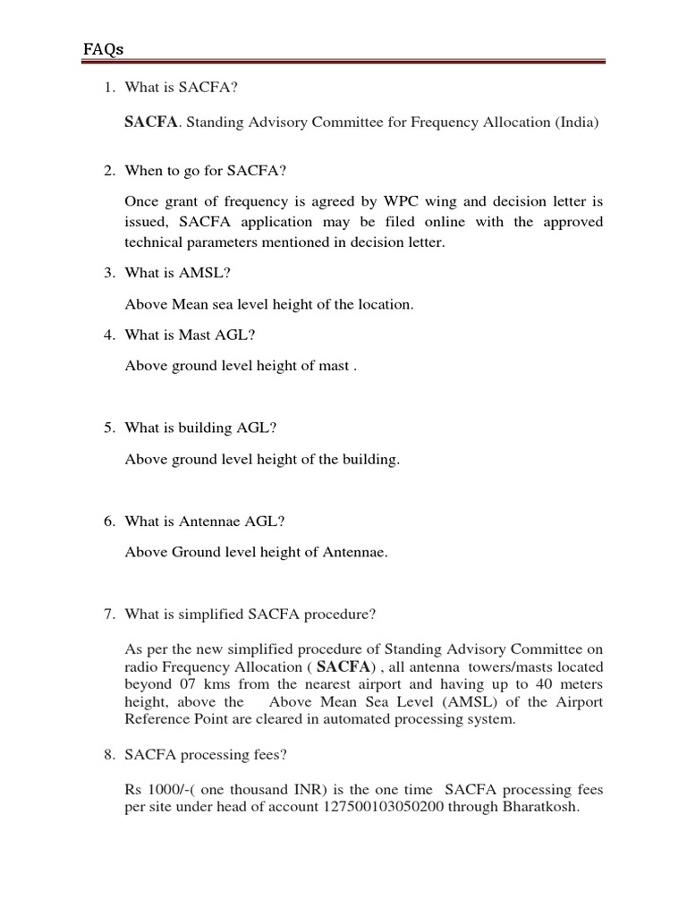 Sacfa FAQ | PDF | Antenna (Radio) | Radio