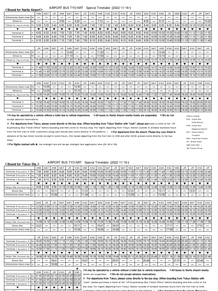 Japan Bus Timetable | PDF | Public Transport | Transport