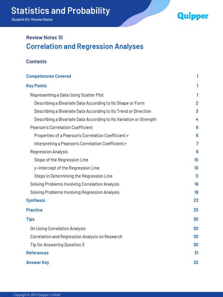 RN10 BEEA StatPro RN Correlation and Regression Analyses MP RM FD | PDF | Regression Analysis ...