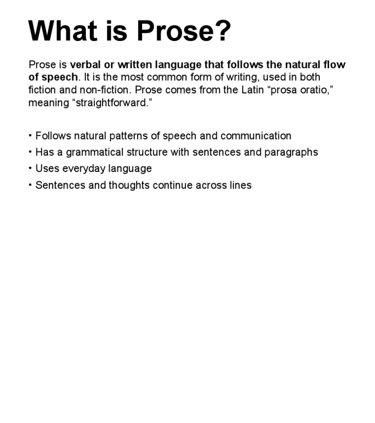 What Is Prose | PDF