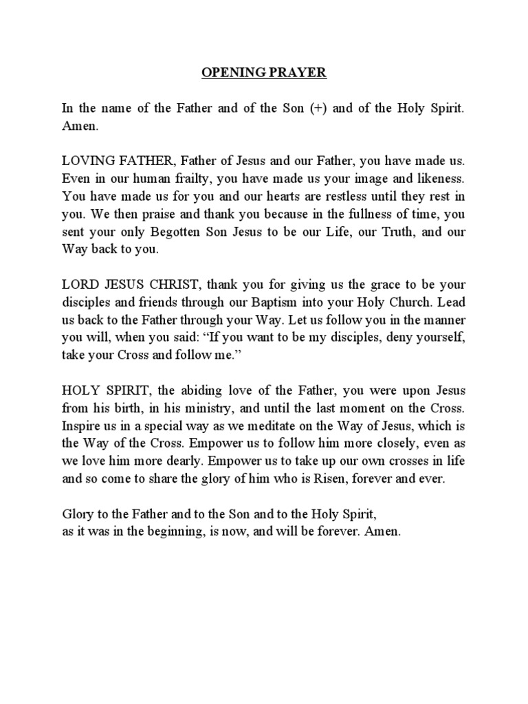 Opening and Closing Prayers - Stations | PDF | Lord's Prayer | God The Father