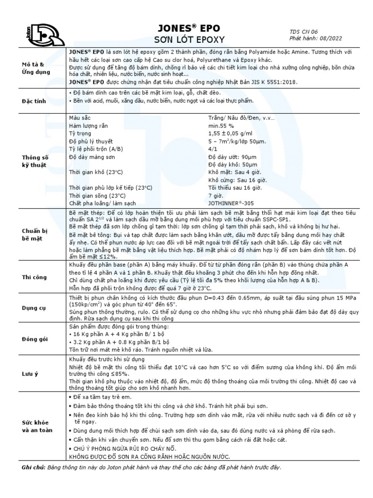 TDS CN06. Jones Epo | PDF