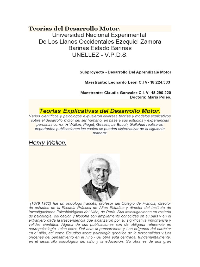 Teorias Del Desarrollo Motor | PDF | Sicología | Pensamiento Teorias Del Desarrollo Motor | PDF | Sicología | Pensamiento