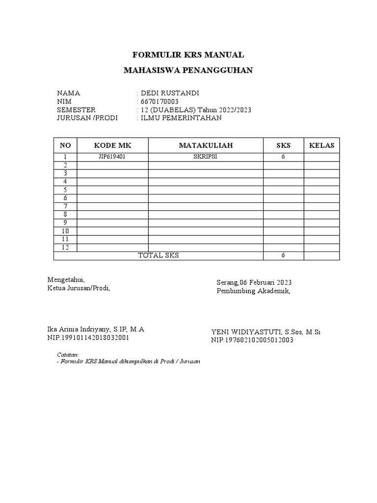 FORM KRS Manual 2023 | PDF