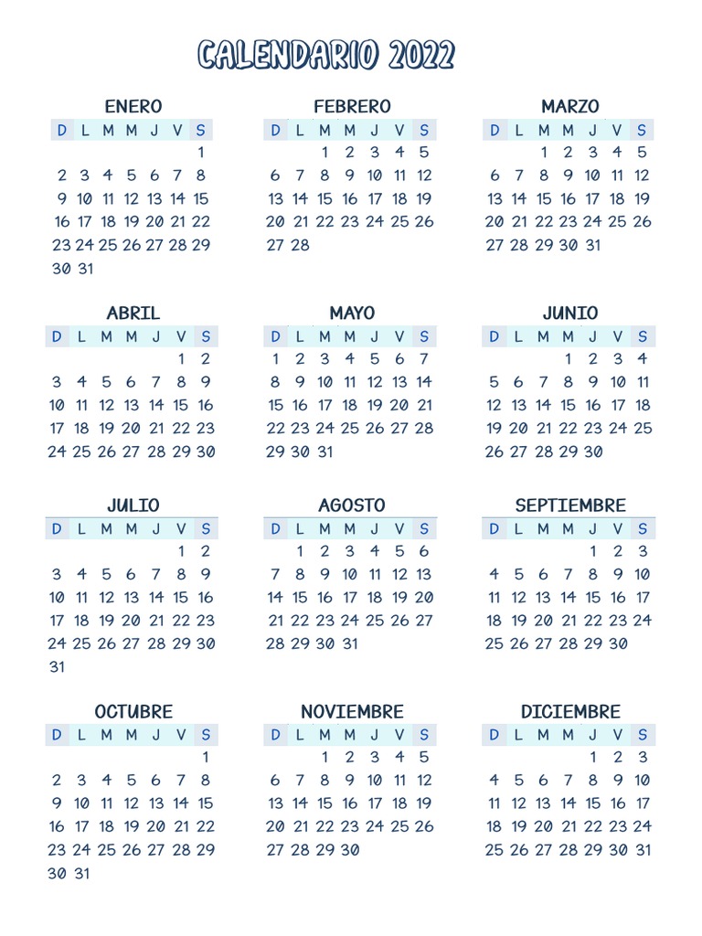 Calendario 2022 | PDF