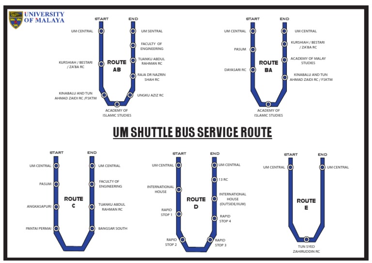 UM Shuttle Bus Routes and Stops Guide | PDF | Malaysia | Southeast Asia