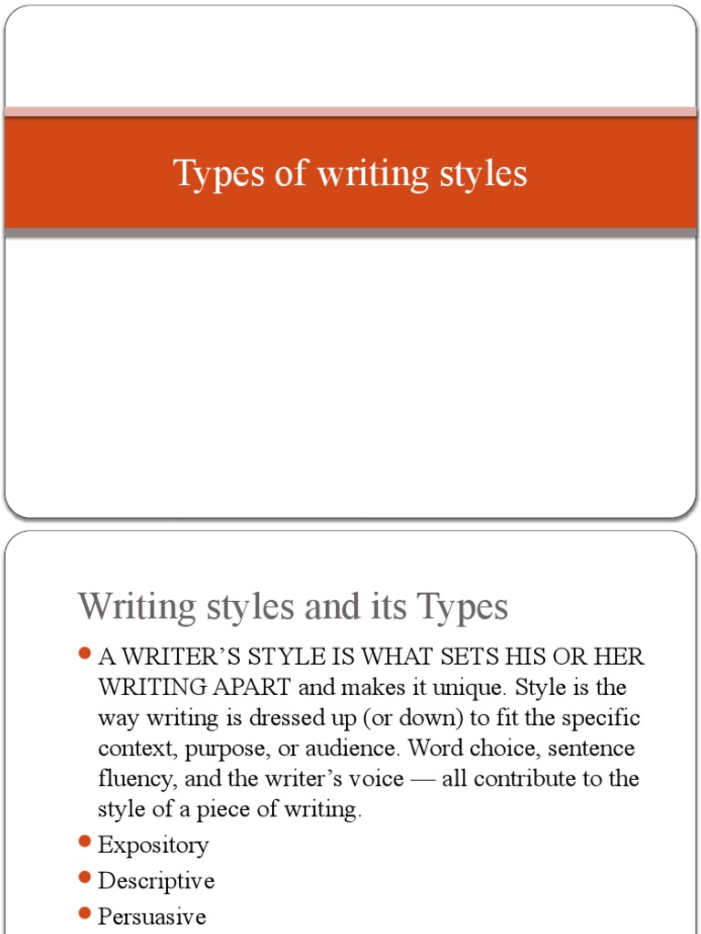 Types of Writing Styles | PDF | Essays | Narrative