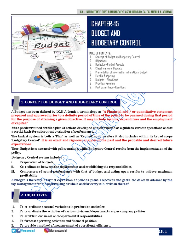 Budget and Control Concepts Explained | PDF | Labour Economics | Cost