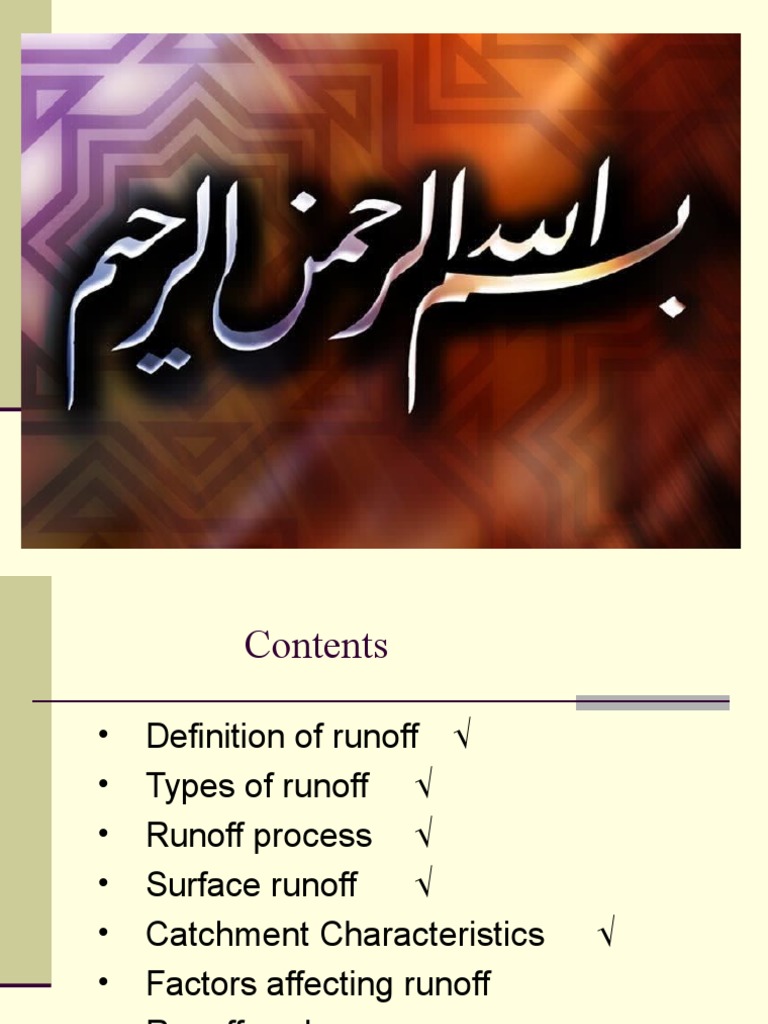 Factors Influencing Runoff Characteristics | PDF | Surface Runoff ...