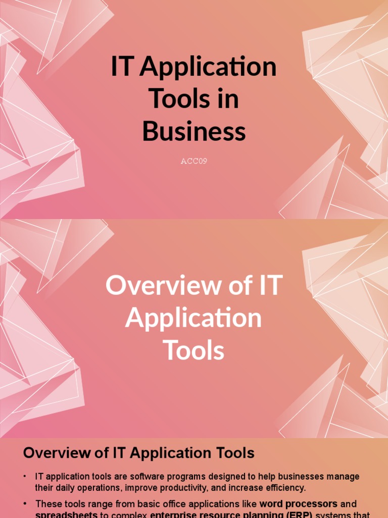 IT Application Tools in Business 01 | PDF | Customer Relationship ...