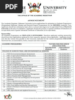 Applications Graduate Programs at Makerere University 2025 2026 | PDF | Academic Degree | Doctor ...