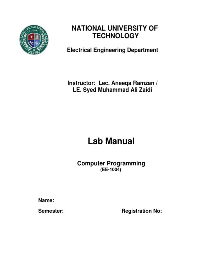 Computer Programming Lab Manual Pdf Pointer Computer Programming Programming 