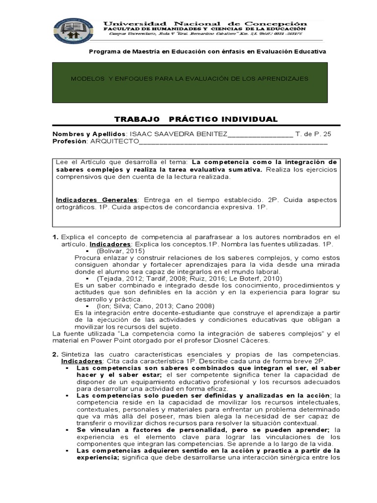 Tarea 2 Modelo Por Competencia | PDF | Evaluación | Conocimiento
