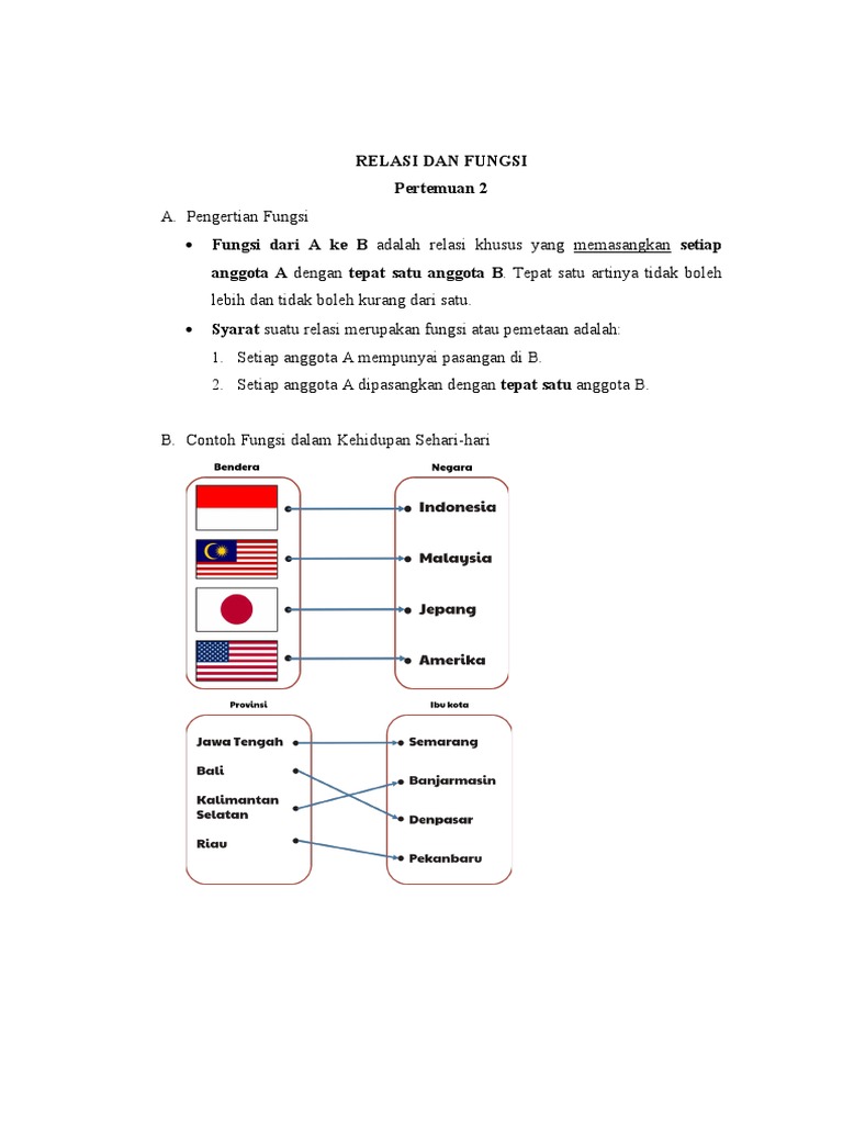 Contoh Fungsi dan Relasi Sehari-hari | PDF