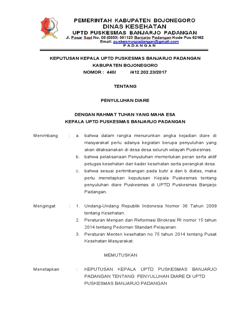 SK Program Diare | PDF | Kesehatan Holistik