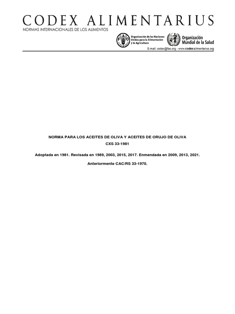 CXS 033s | PDF | Aceite de oliva | Petróleo